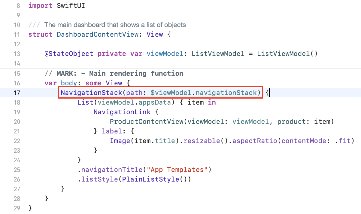 How to implement NavigationStack in SwiftUI